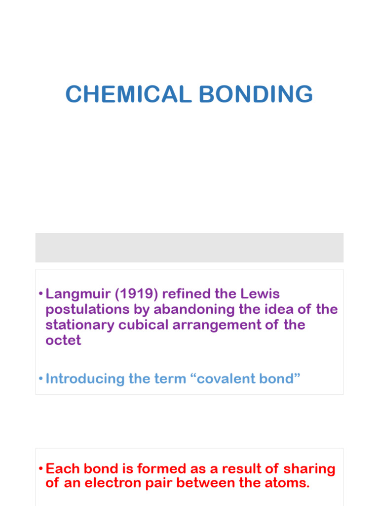 Chemical Bonding | PDF | Ionic Bonding | Chemical Bond