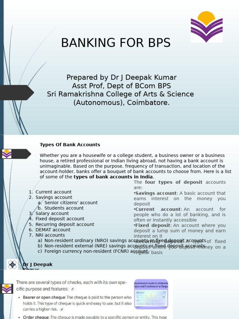 23bps403 - Banking For Bps Unit I - Topic III | PDF | Stocks | Computer ...