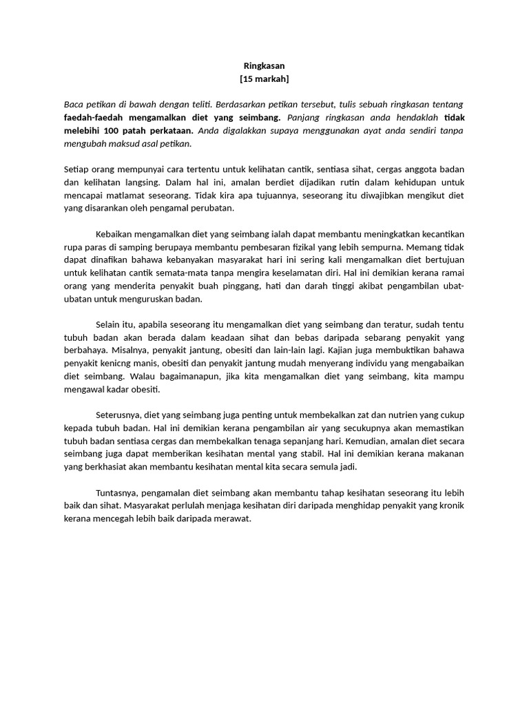 Latihan Ringkasan | PDF