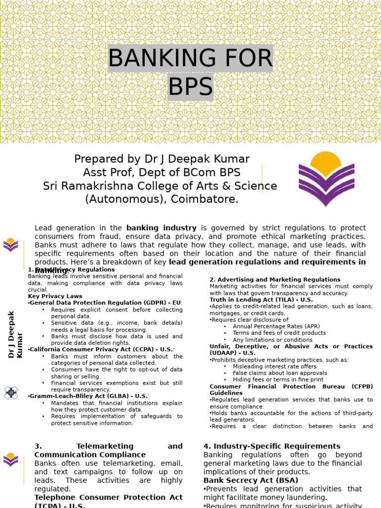 23bps403 - Banking For Bps Unit III - Topic I | PDF | Debt | Loans