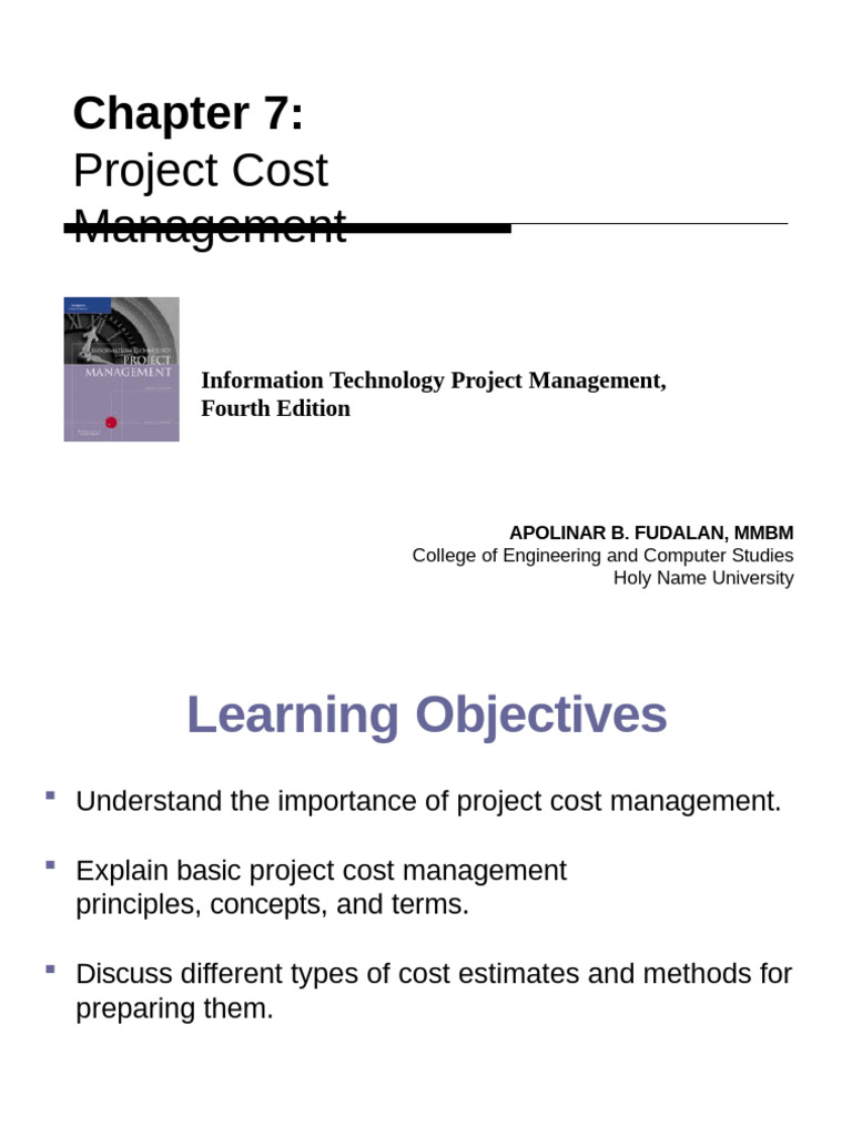 Chapter 7 Project Cost Management | PDF | Project Management | Business