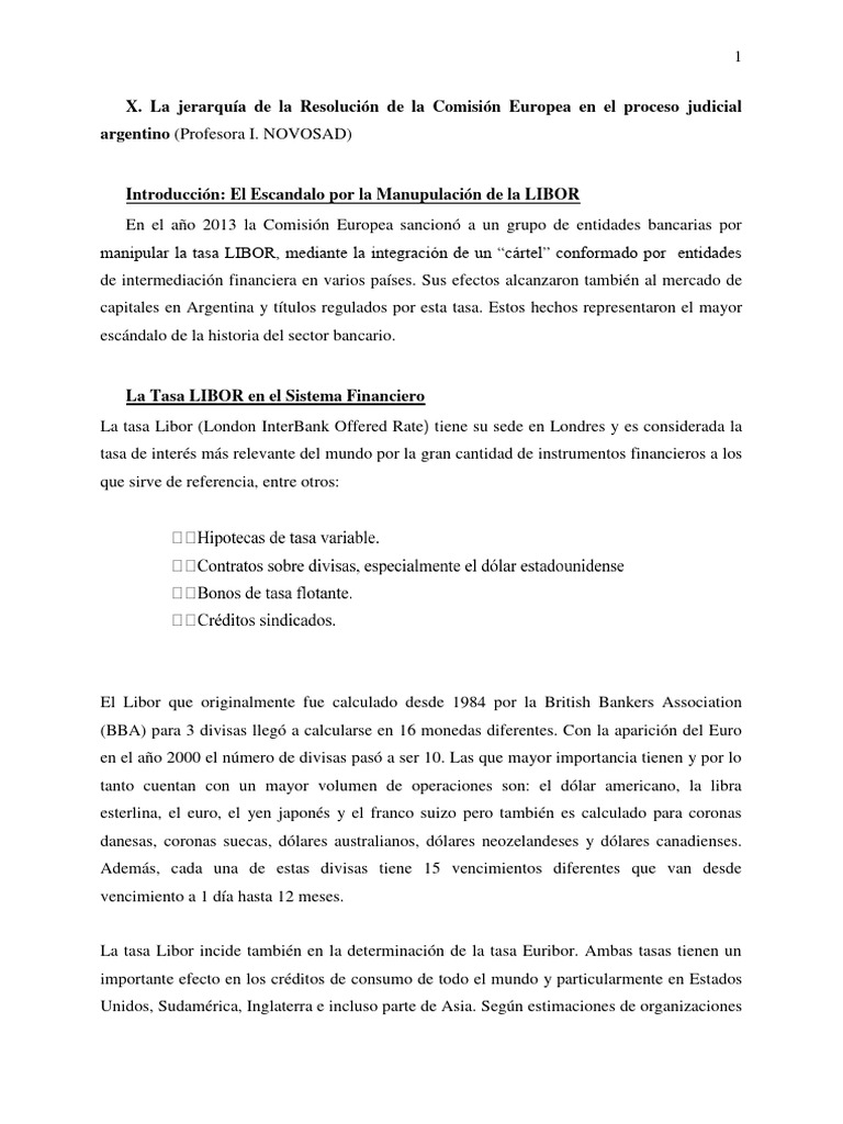 Manipulación de la Tasa LIBOR y sus Efectos | PDF | Libor | Economias