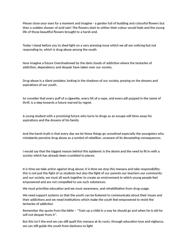 Drug Abuse Final Document | PDF