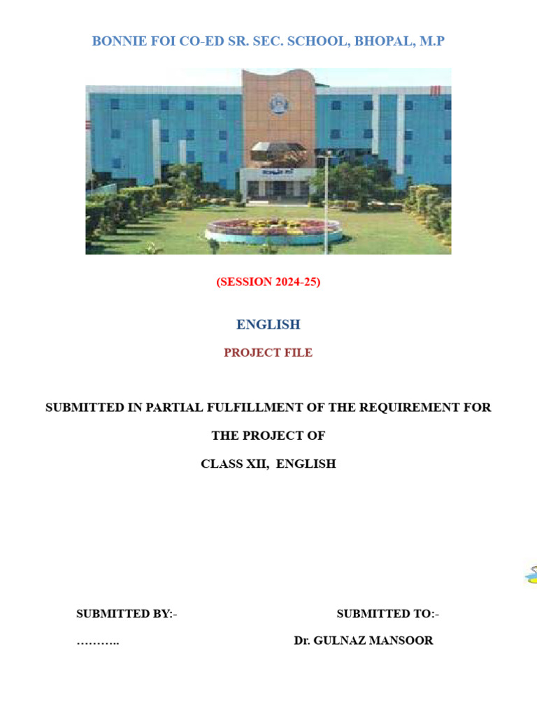 ENGLISH Project Class XIl | PDF