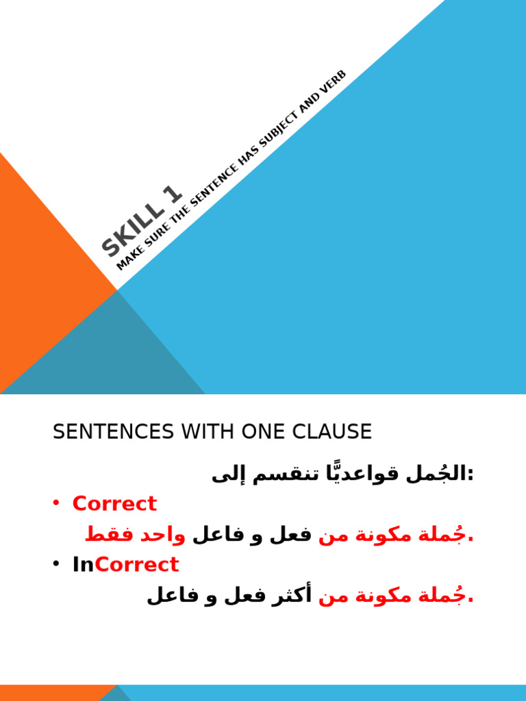 One-Clause Sentence Structure Guide | PDF | Sentence (Linguistics ...