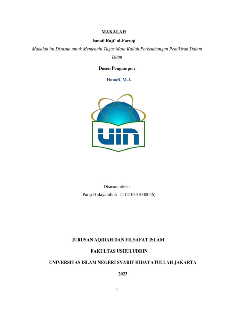 Makalah Ismail Raji Al Faruqi | PDF