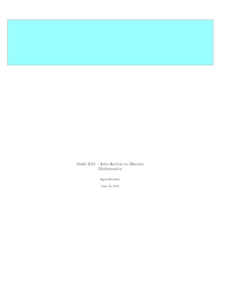 Complete Download Math 2001 Introduction To Discrete Mathematics Agnès ... Complete Download Math 2001 Introduction To Discrete Mathematics Agnès ...