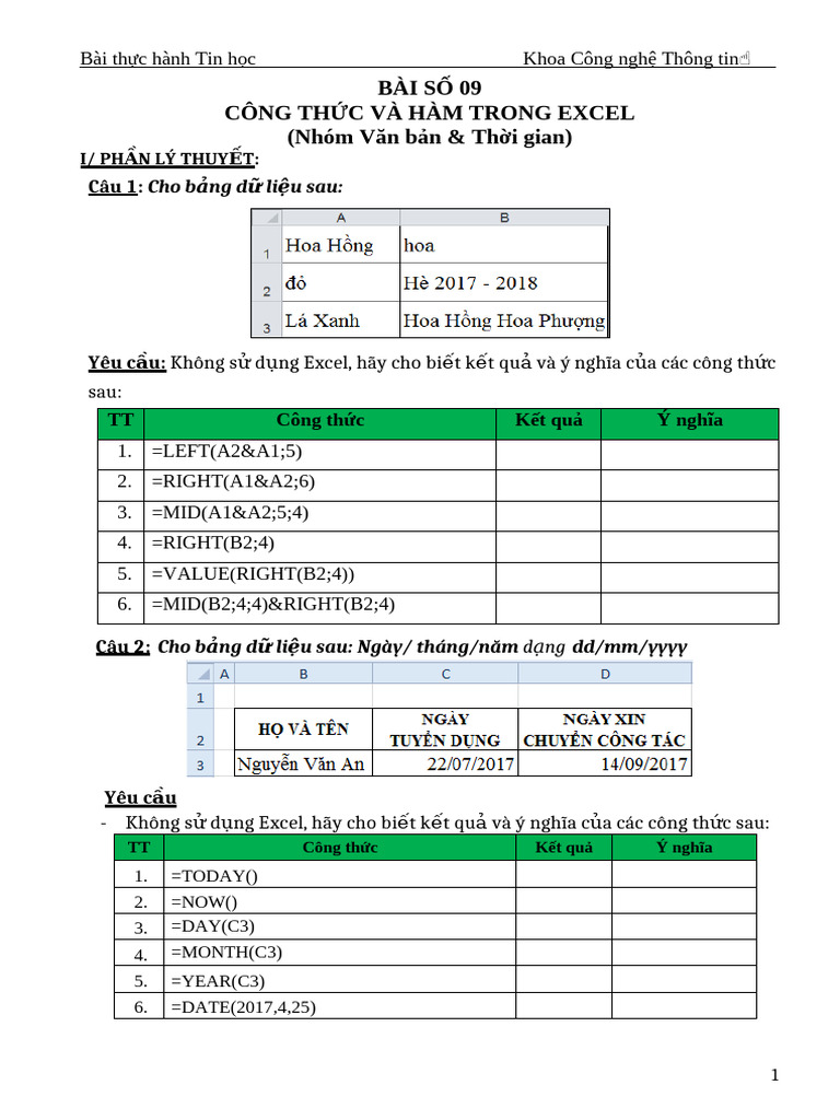 BTTH Tin Hoc b09 | PDF