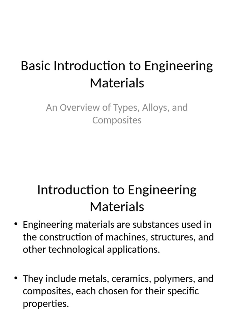 Engineering Materials Introduction | PDF