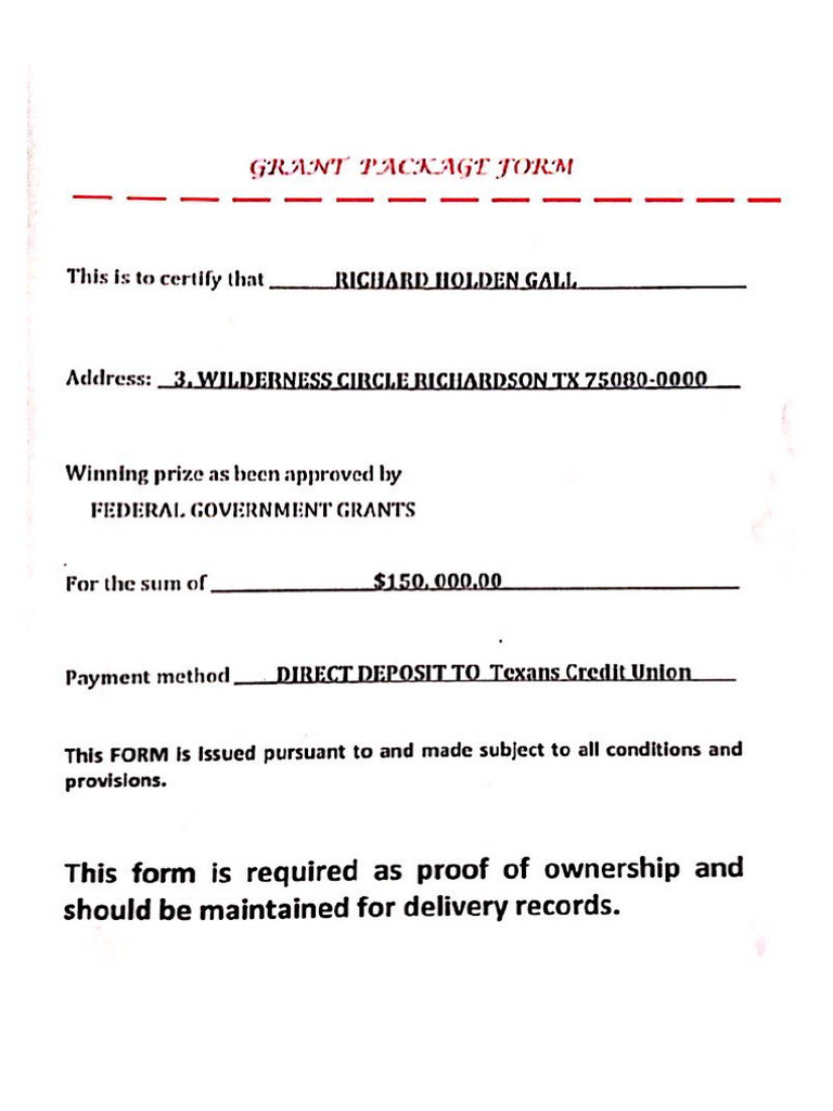 Grant Package Form | PDF