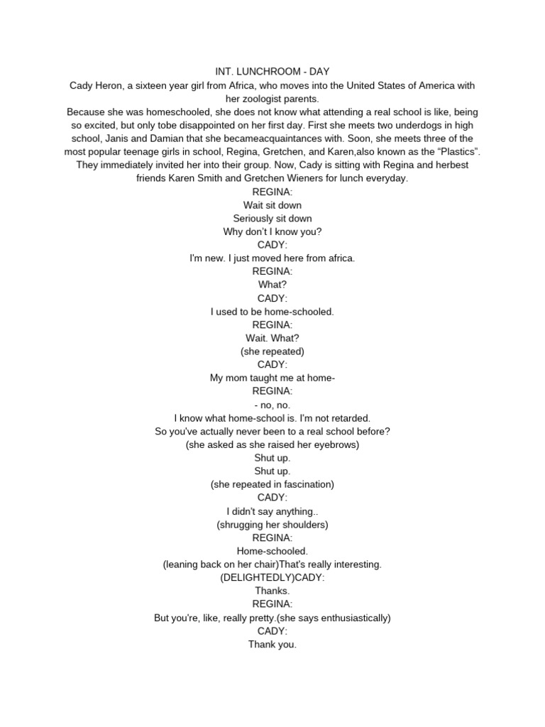 Meangirls Spec Script | PDF