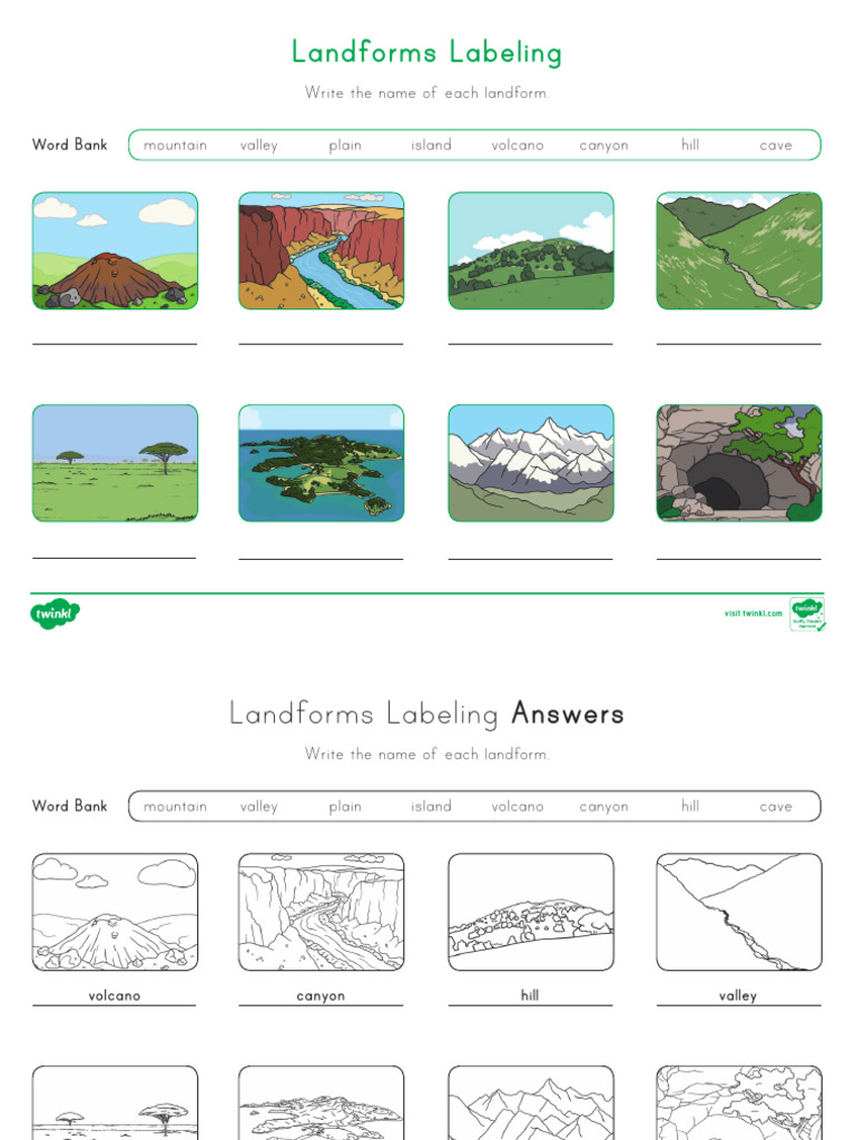 Us G 58 Landform Labeling Activity Sheet - Ver - 2 | PDF