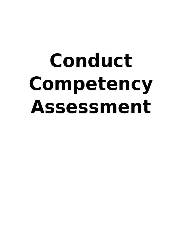 Conduct Competency Assessment Chay | PDF