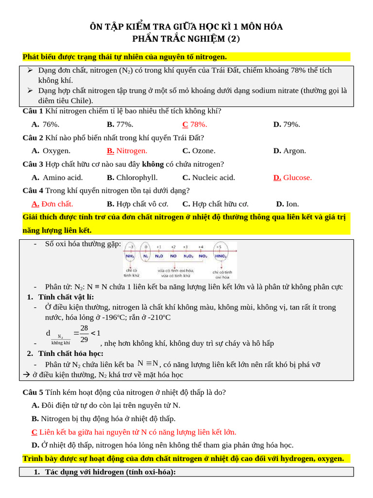 Ontap Lythuyet Tracnghiem GK1 K11 P2 | PDF