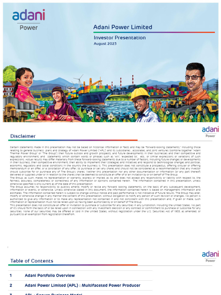 Adani Power Limited Investor Presentation August 2023 | PDF