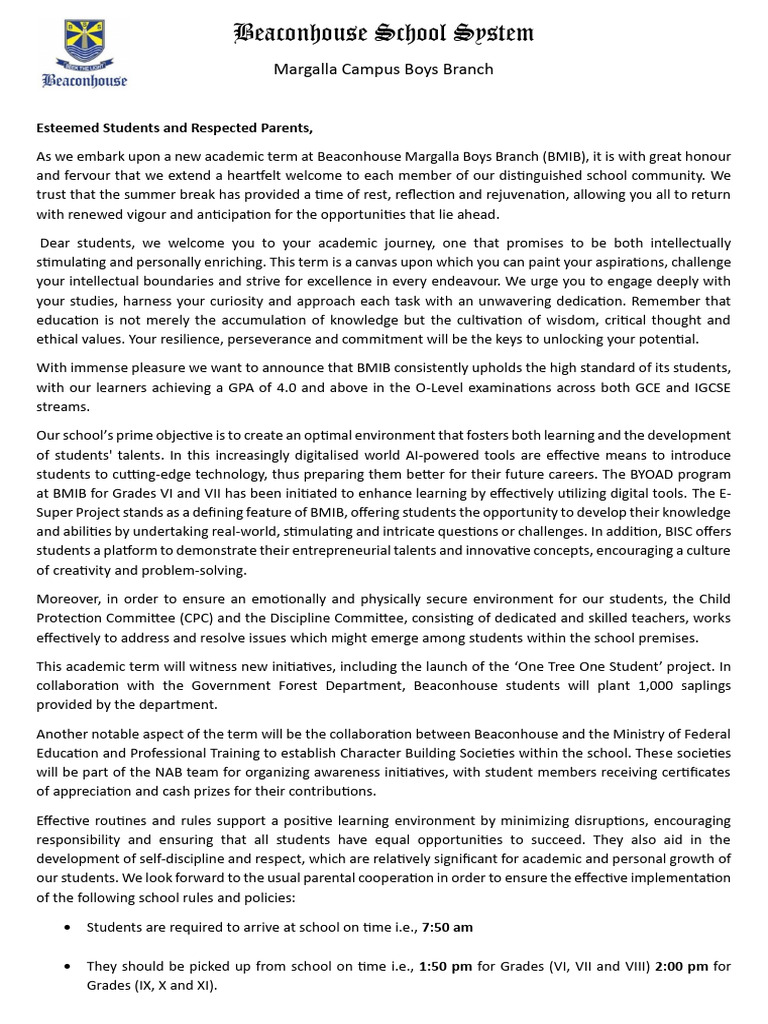 BMIBWelcomeletter | PDF | Behavior Modification