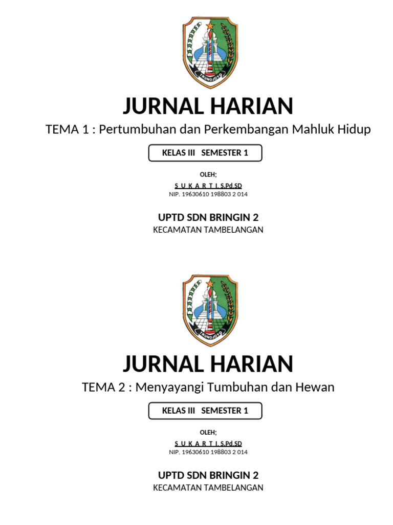 cover Jurnal Harian | PDF