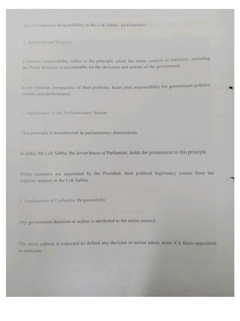 Doctrine of Collective Responsibility | PDF