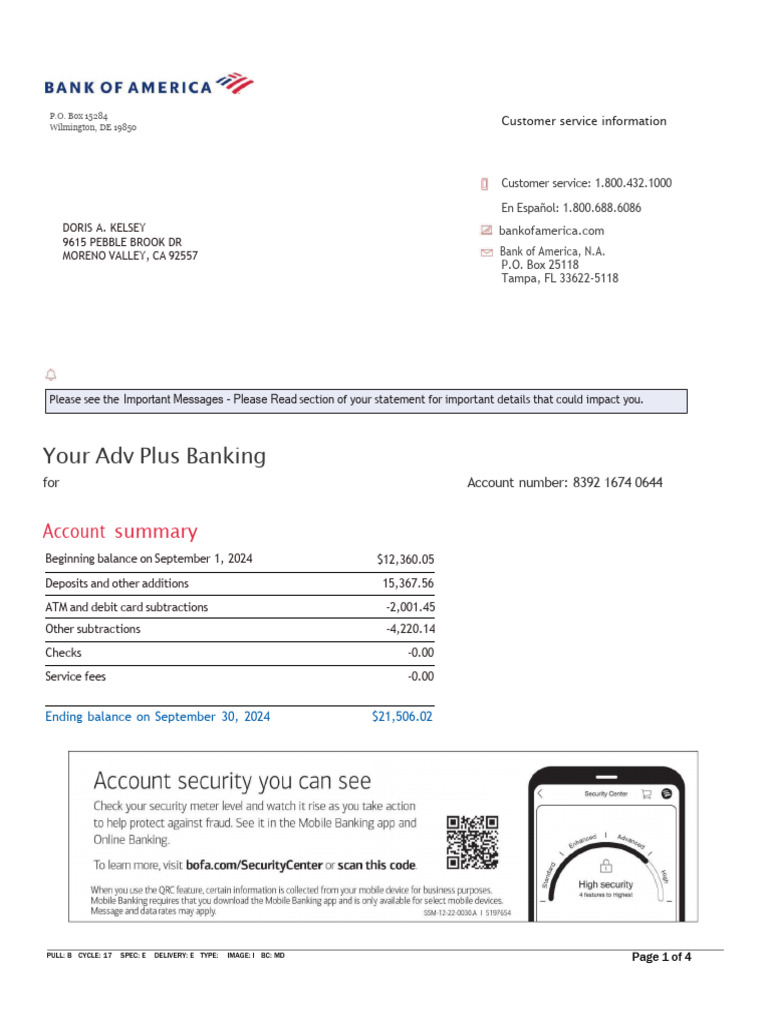 Estmt 2024-September 2024 | PDF | Banks | Automated Teller Machine
