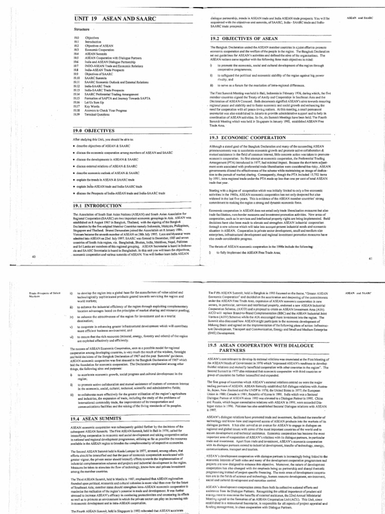 ASEAN and SAARC | PDF | Economies