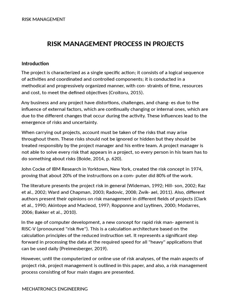 Project Risk Management Guide | PDF | Risk | Risk Management