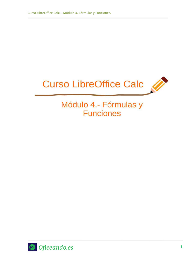 Libre Office Tutorial Calc-Módulo4 | PDF | Hoja de cálculo | Matemáticas