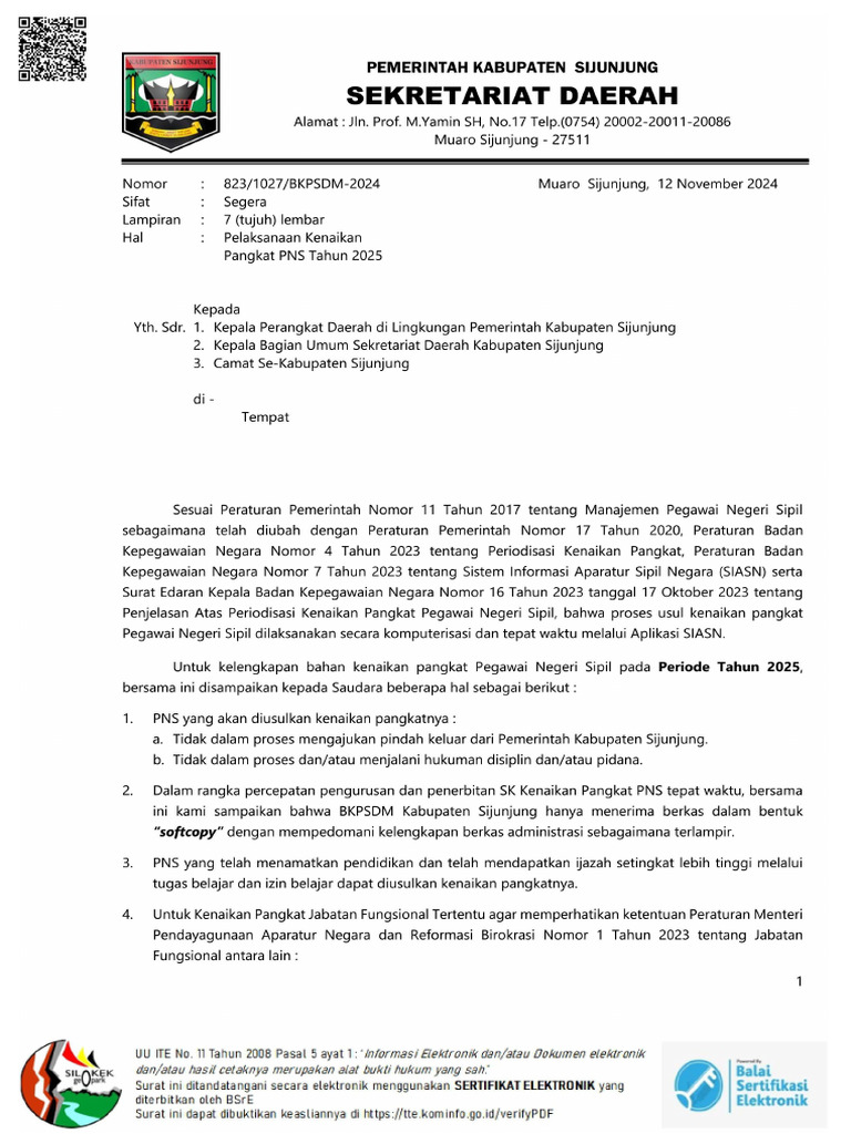 Surat Edaran KP TH 2025 - Tte | PDF