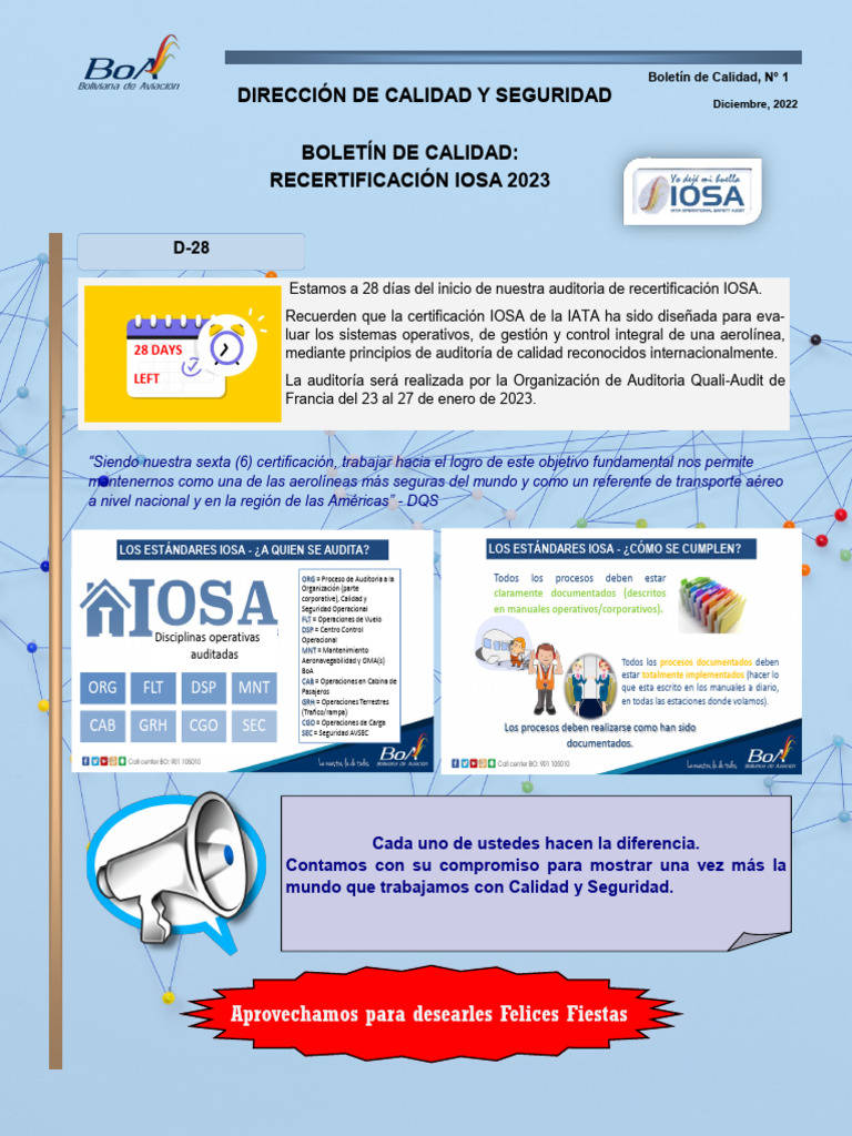 Recertificación IOSA 2023: Preparativos y Estándares | PDF | Auditoría ...