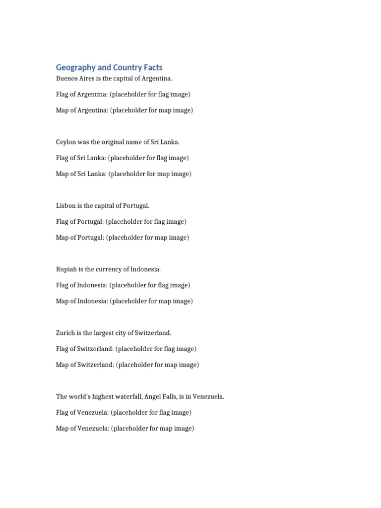 Geography Country Facts | PDF