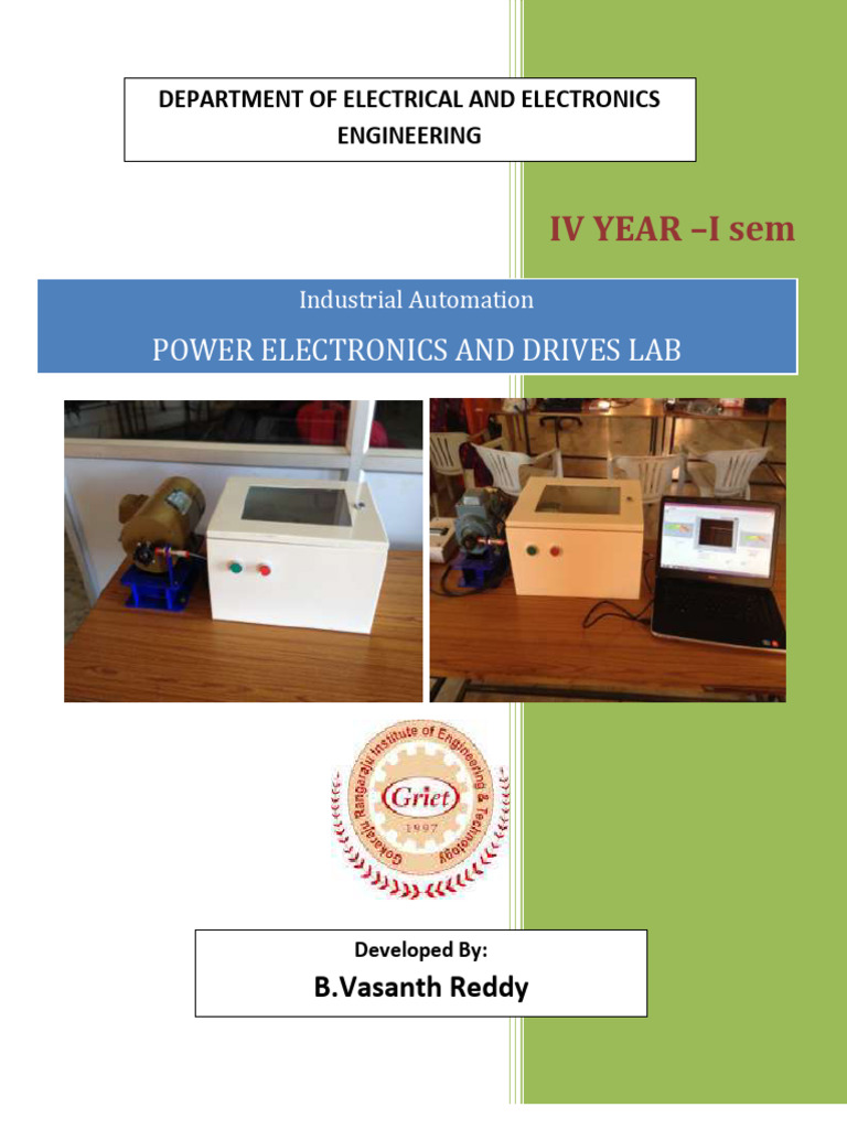 IV-I PED Lab Manual | PDF | Electric Motor | Rectifier