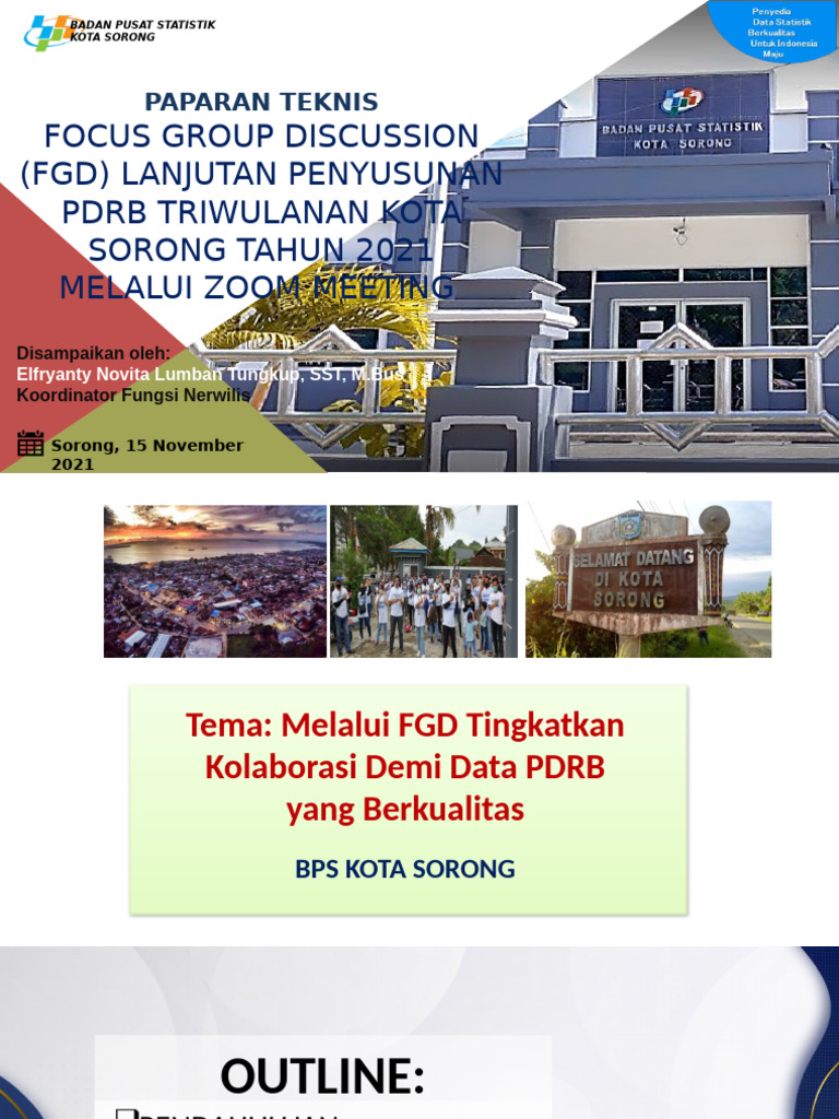 PDRB Kota Sorong: Hasil FGD 2021 | PDF