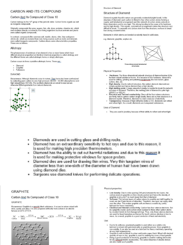 Carbon and It's Compound | PDF
