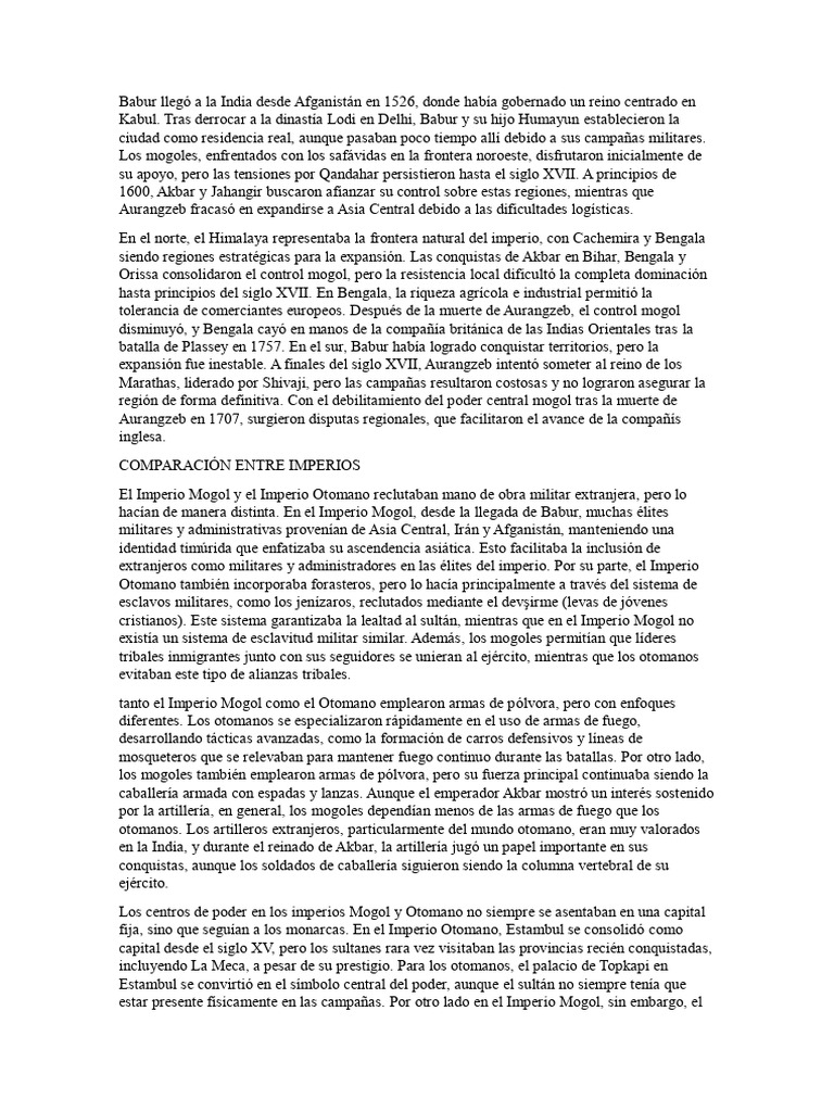 Resumen Mogoles | PDF | Imperio mogol | imperio Otomano