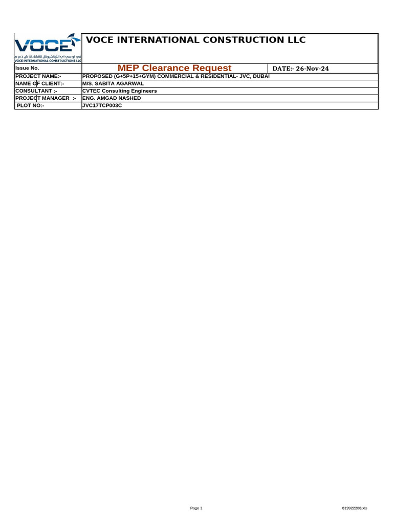 Voce - 3c - JVC - Mep Clearance Format | PDF