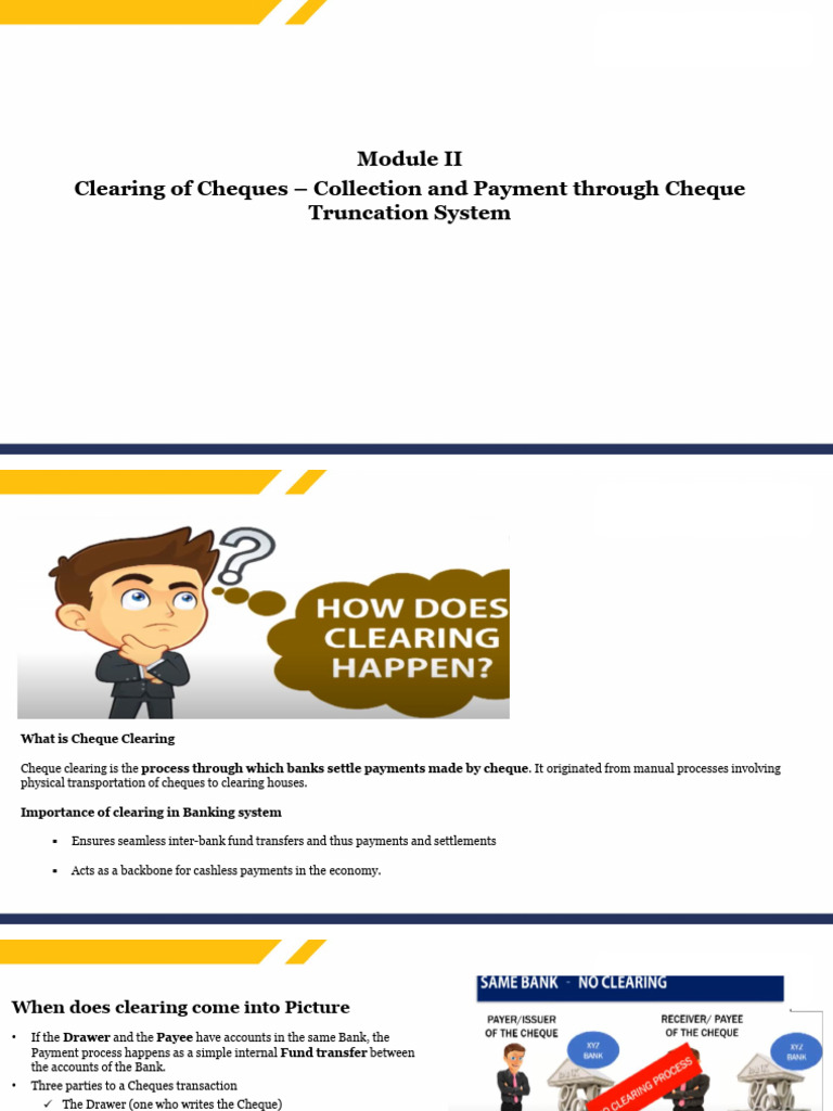 Cheque Clearing | PDF | Cheque | Clearing (Finance)