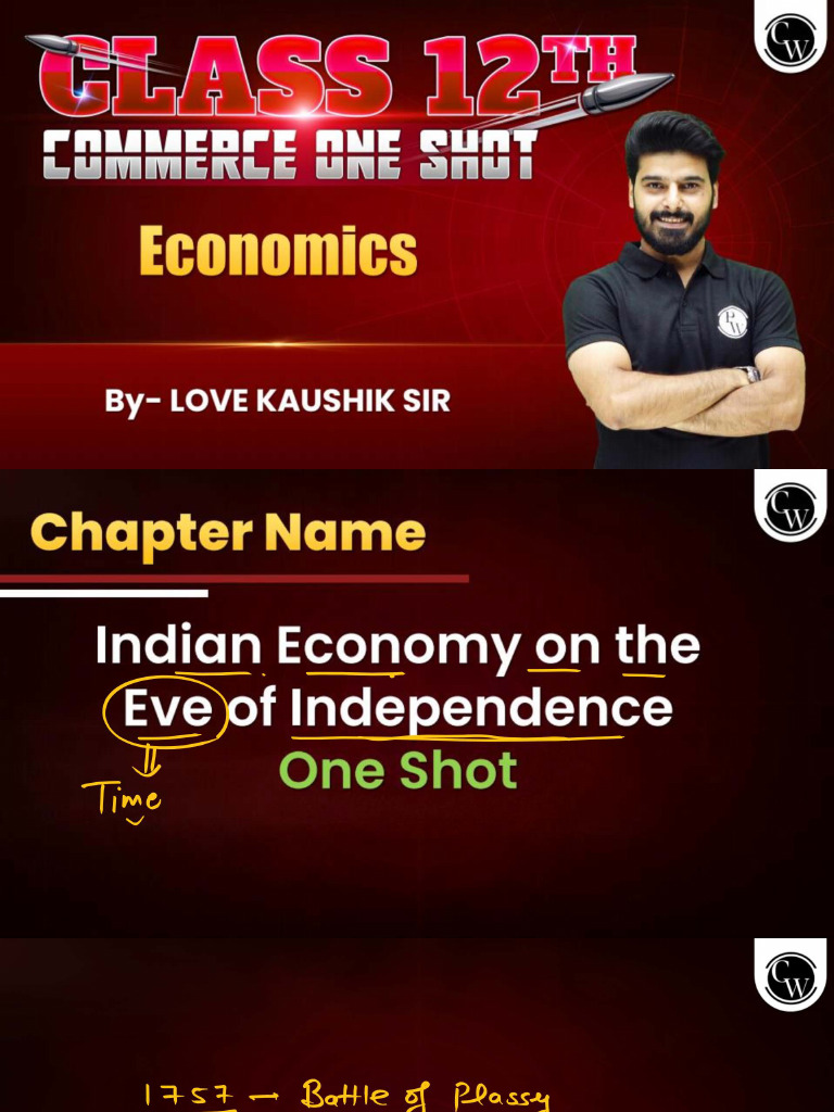 Indian Economy On The Eve of Independence - Class Notes | PDF