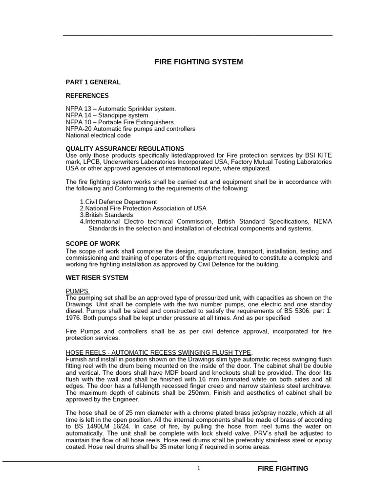 Fire Fighting | PDF | Battery Charger | Pump