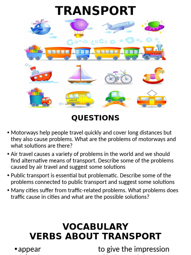 Transport Vocab - Writing | PDF | Transport | Noun