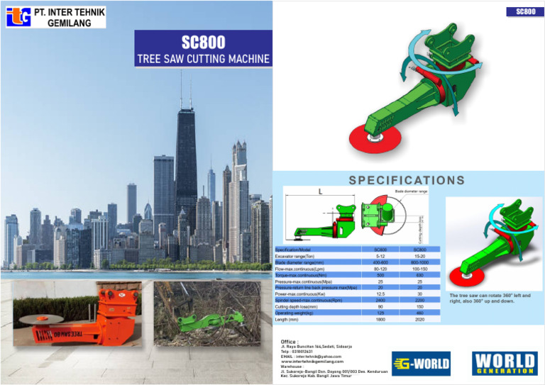 SC800 Tree Saw Cutting Machine Info | PDF