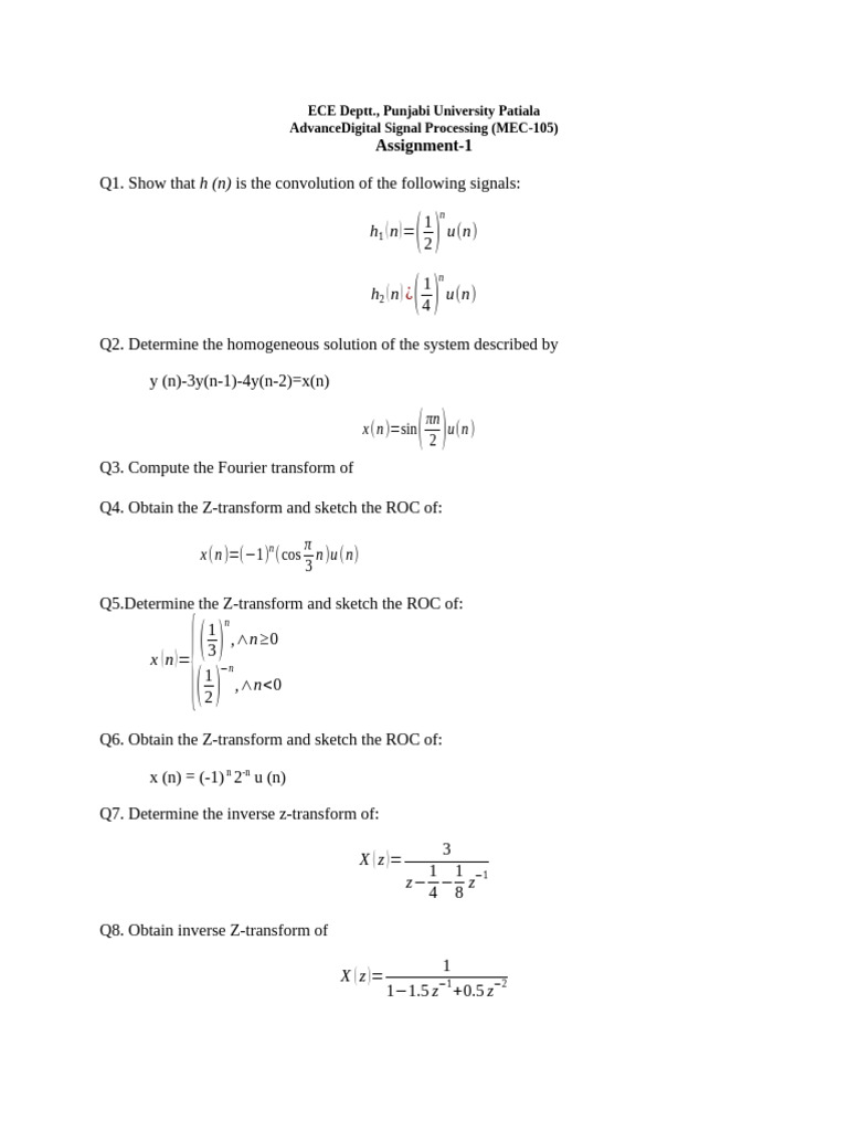 1st Assignment | PDF | Mathematical Objects | Mathematical Relations
