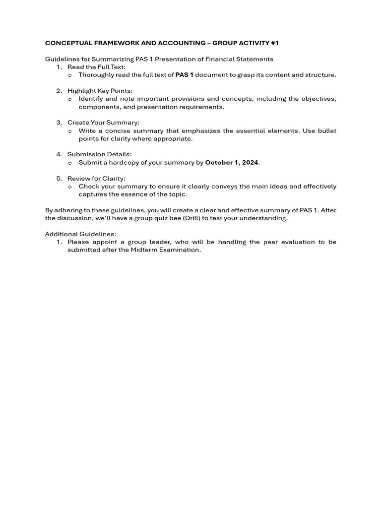 Group Activity Guidelines | PDF