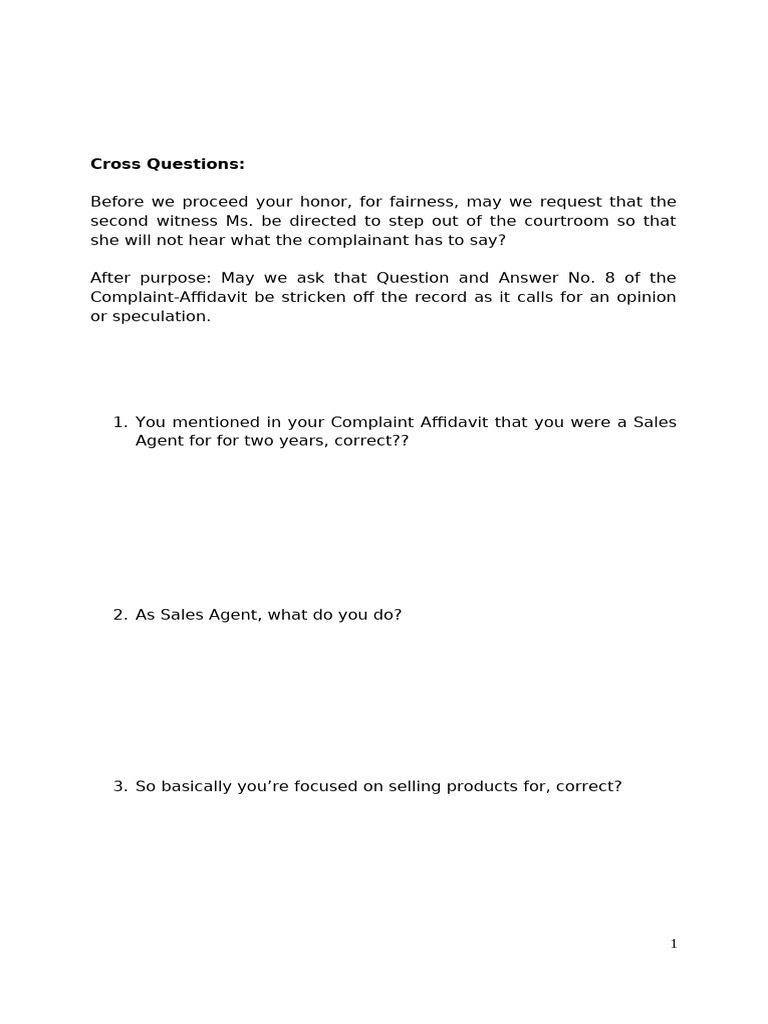 Cross Exam | PDF