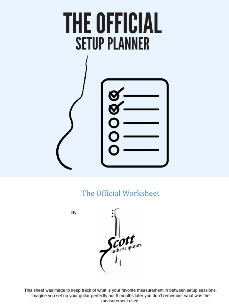 The Official Worksheet - Scott Lutherie Guitare | PDF | Guitar Family ...