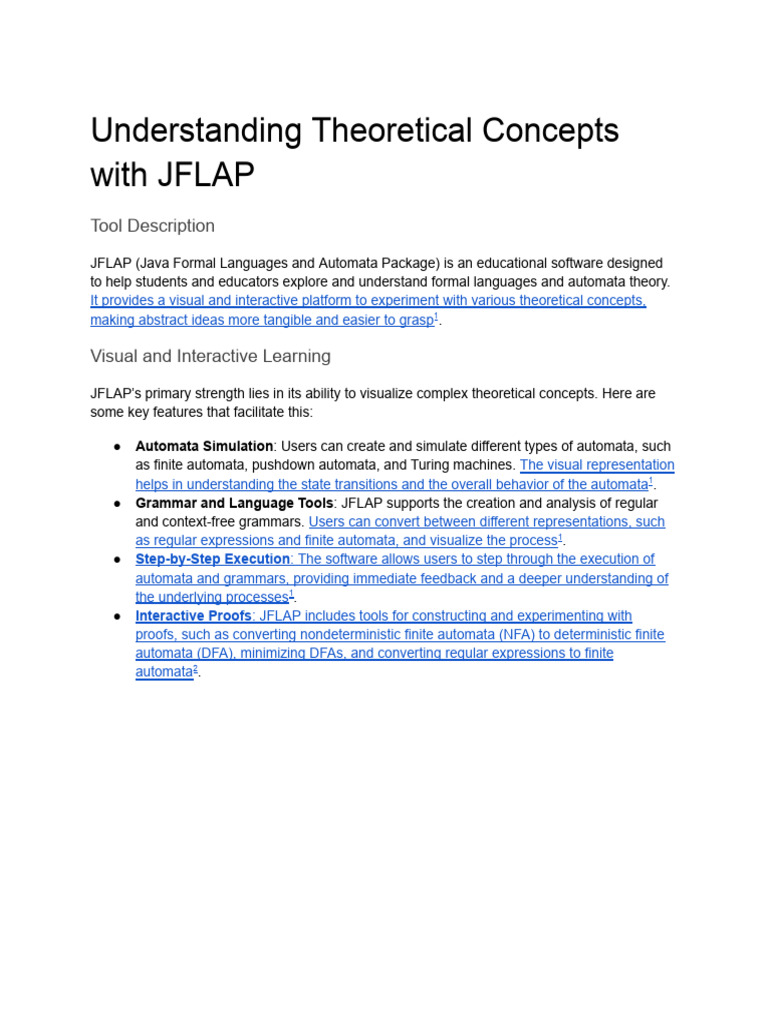 Understanding Theoretical Concepts With JFLAP | PDF | Automata Theory | Theory Of Computation