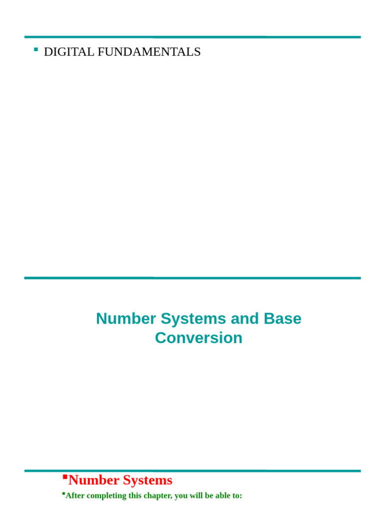 Number Systems and Base Conversion Guide | PDF | Boolean Algebra ...