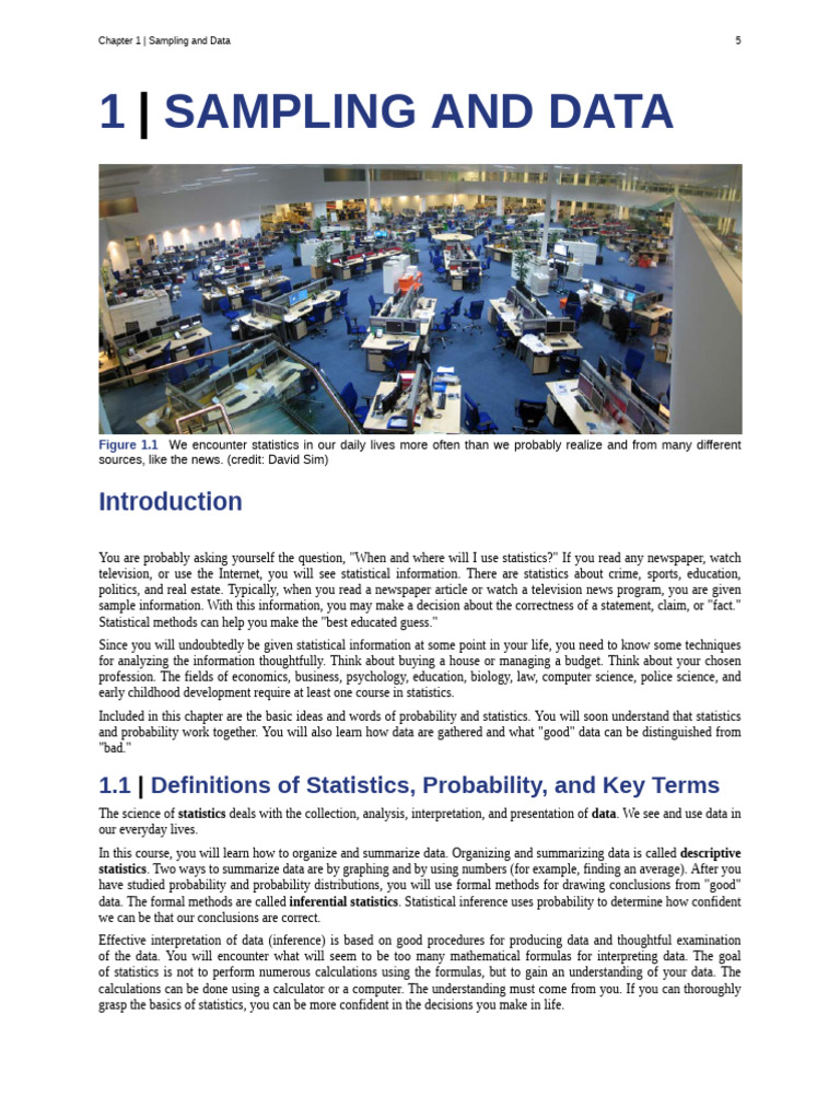 Basics of Data - OpenStax | PDF | Sampling (Statistics) | Statistics
