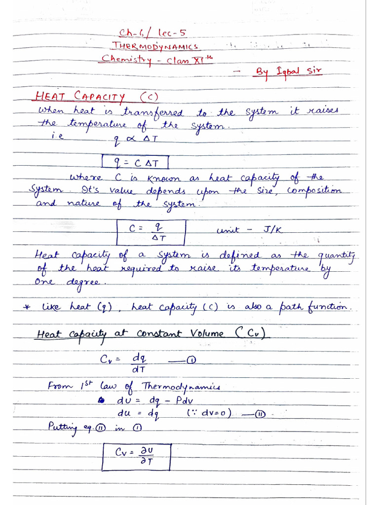Lec 5 Thermodynamics | PDF