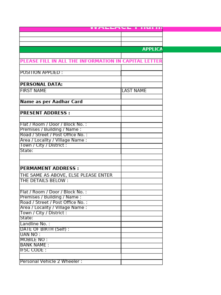 Cif Application Form | PDF