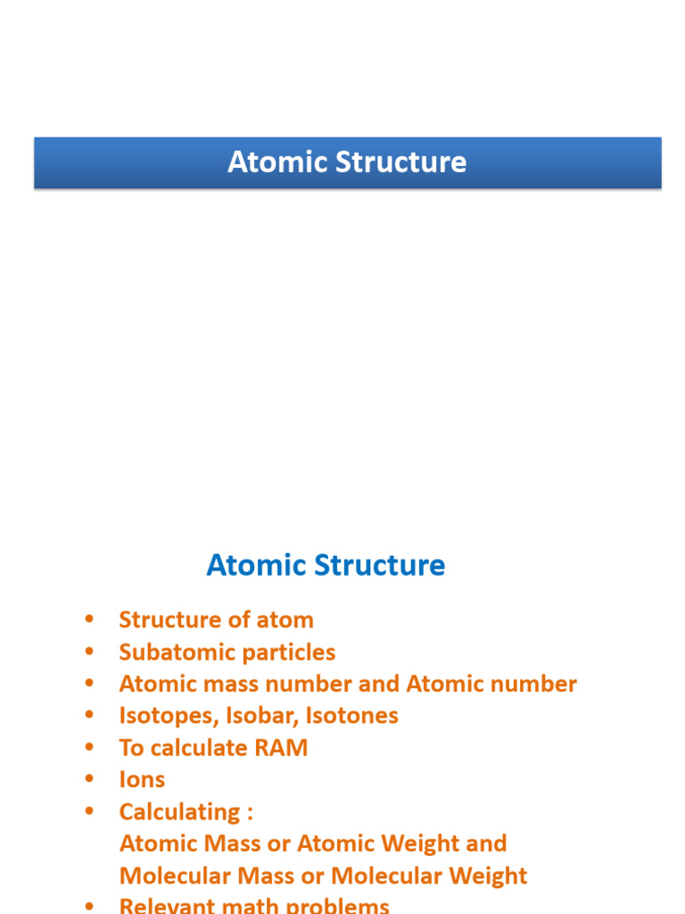 Atomic Structure | PDF | Ion | Atoms