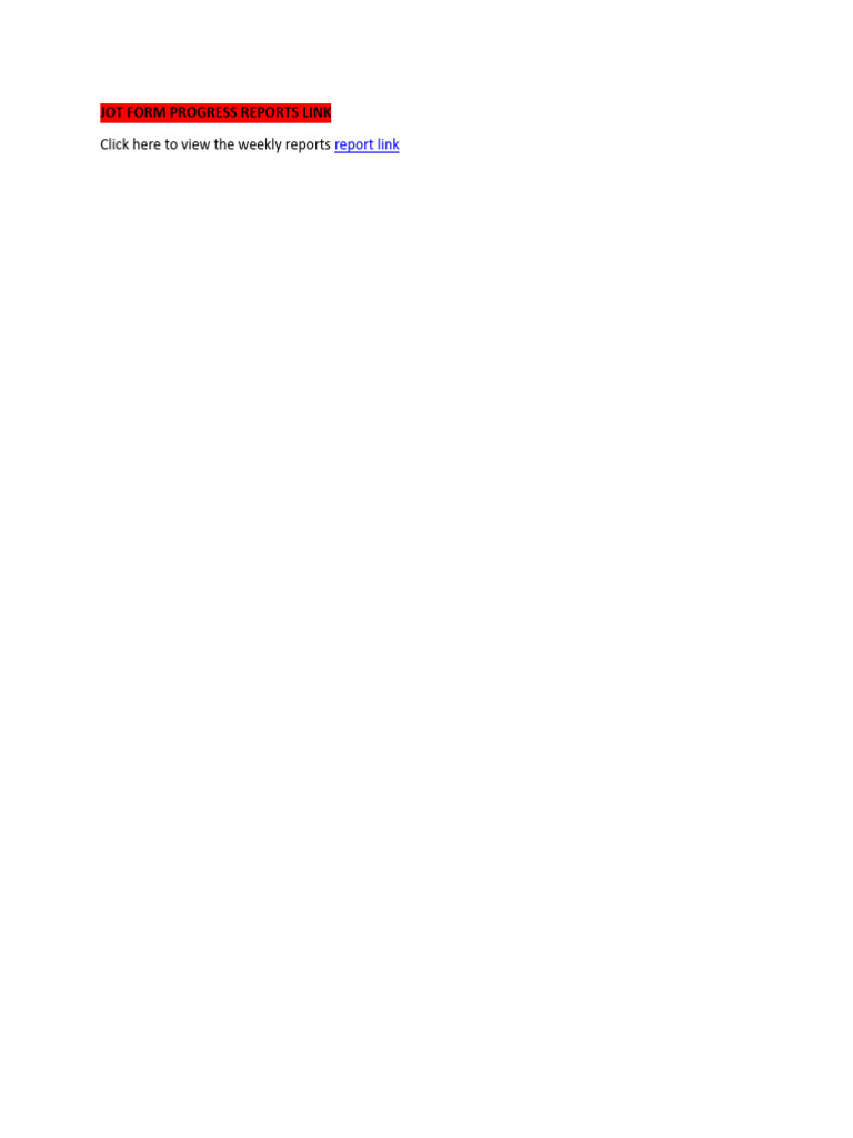 Jot Form Progress Reports Link | PDF